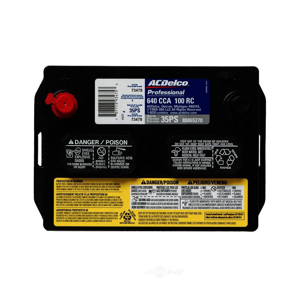 ACDELCO PROFESSIONAL Std Automotive Battery 35PS | Pro Auto Parts World