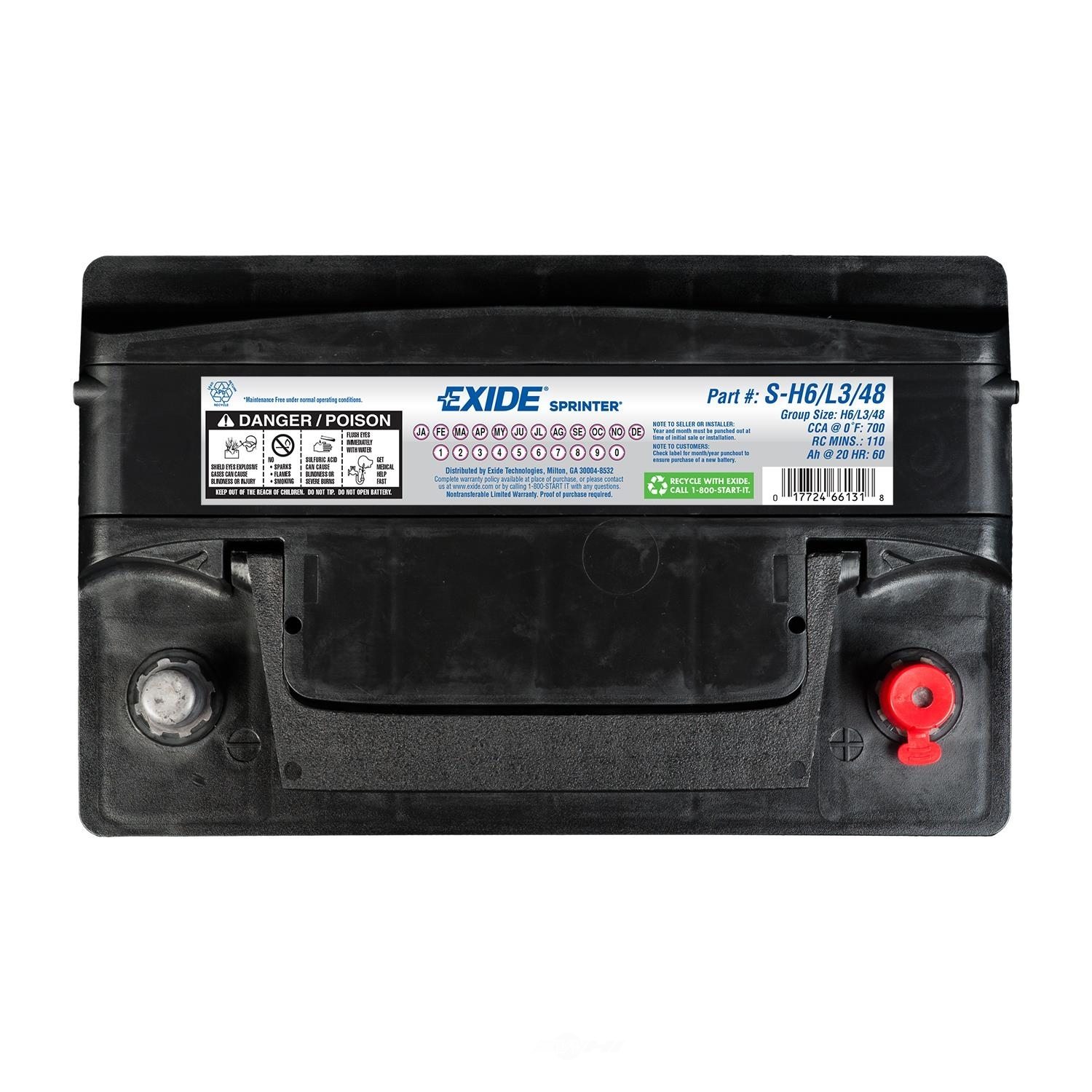 Sprinter - CCA: 700 S-H6/L3/48 - EXIDE BATTERIES